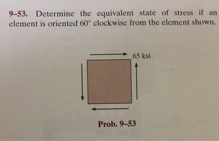 Solved 9-53. Determine the equivalent state of stress if an | Chegg.com