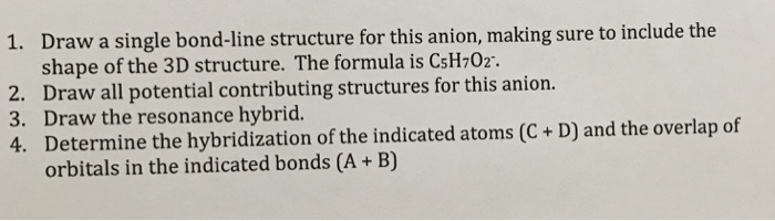 Solved Draw a single bond-line structure for this anion, | Chegg.com
