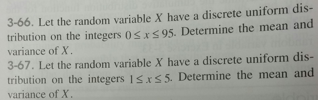 Solved Let the random variable X have a discrete uniform | Chegg.com