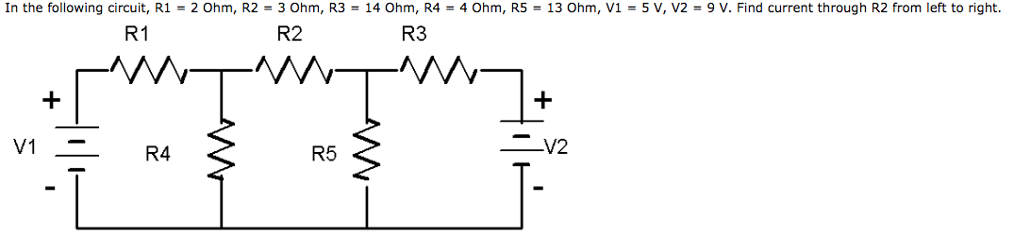 Solved In the following circuit, R1 = 2 Ohm, R2 = 3 Ohm, R3 | Chegg.com