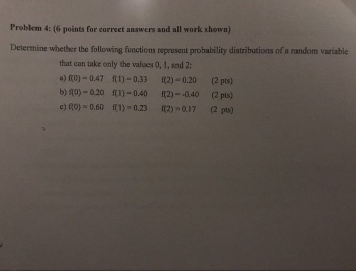 Solved Determine Whether The Following Functions Represent
