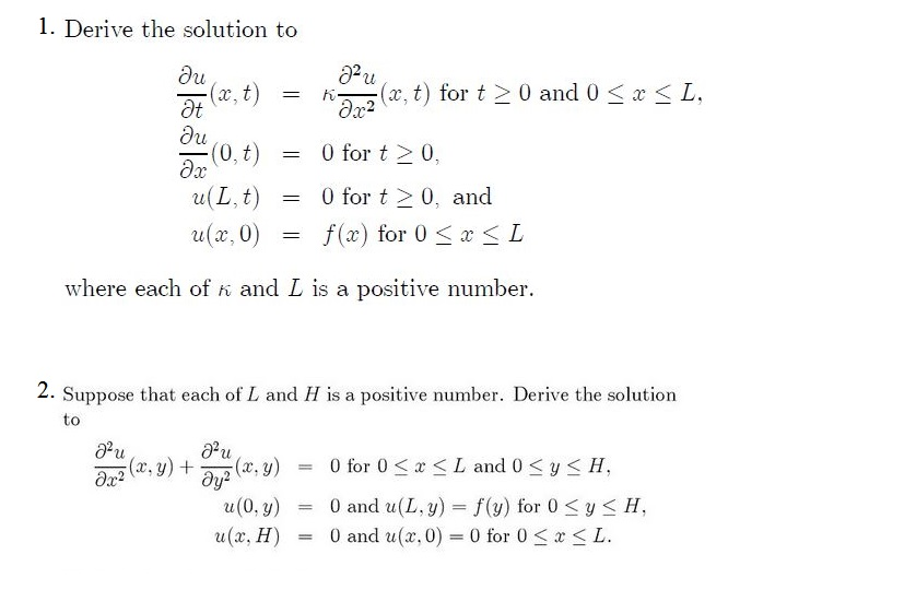 Solved Derive the solution to where each of n and L is a | Chegg.com