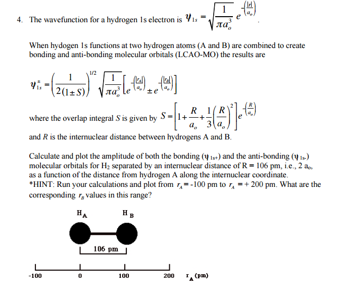The Wavefunction For A Hydrogen 1s Electron Is Psi 1s