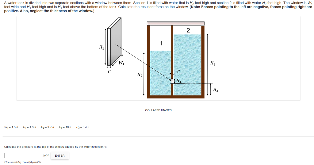 Solved A water tank is divided into two separate sections | Chegg.com