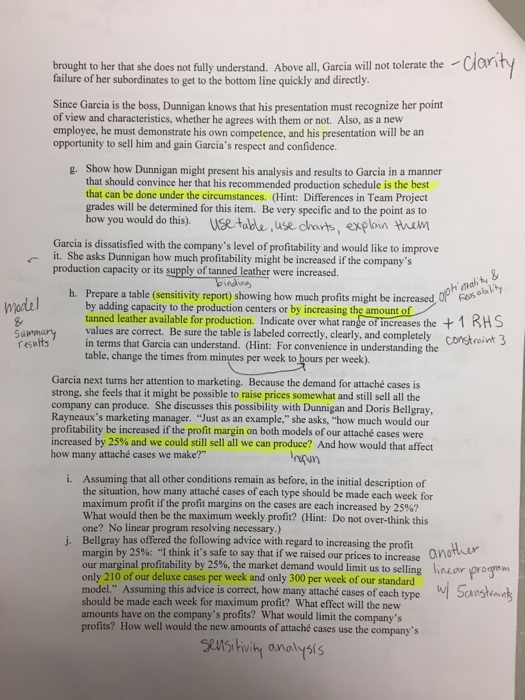 Solved Products standard and deluxe attache cases for | Chegg.com