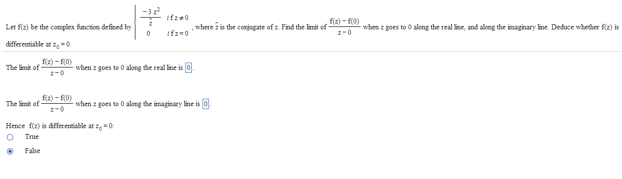 Solved Let f(z) be the complex function defined by {3 z^2/z | Chegg.com