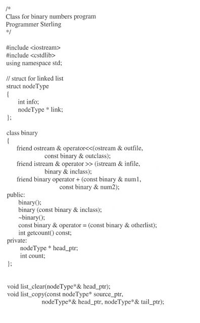Solved To use linked lists in a class. To implement binary | Chegg.com