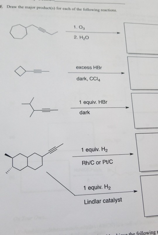 Solved Draw the major product(s) for each of the following | Chegg.com