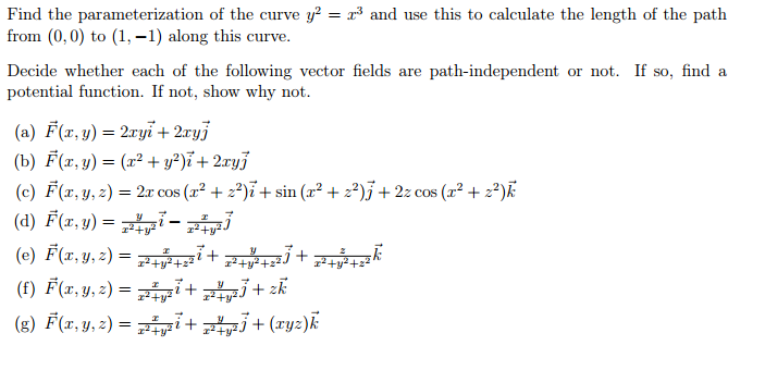 Solved Calculus III - Parameterizing Curves and | Chegg.com