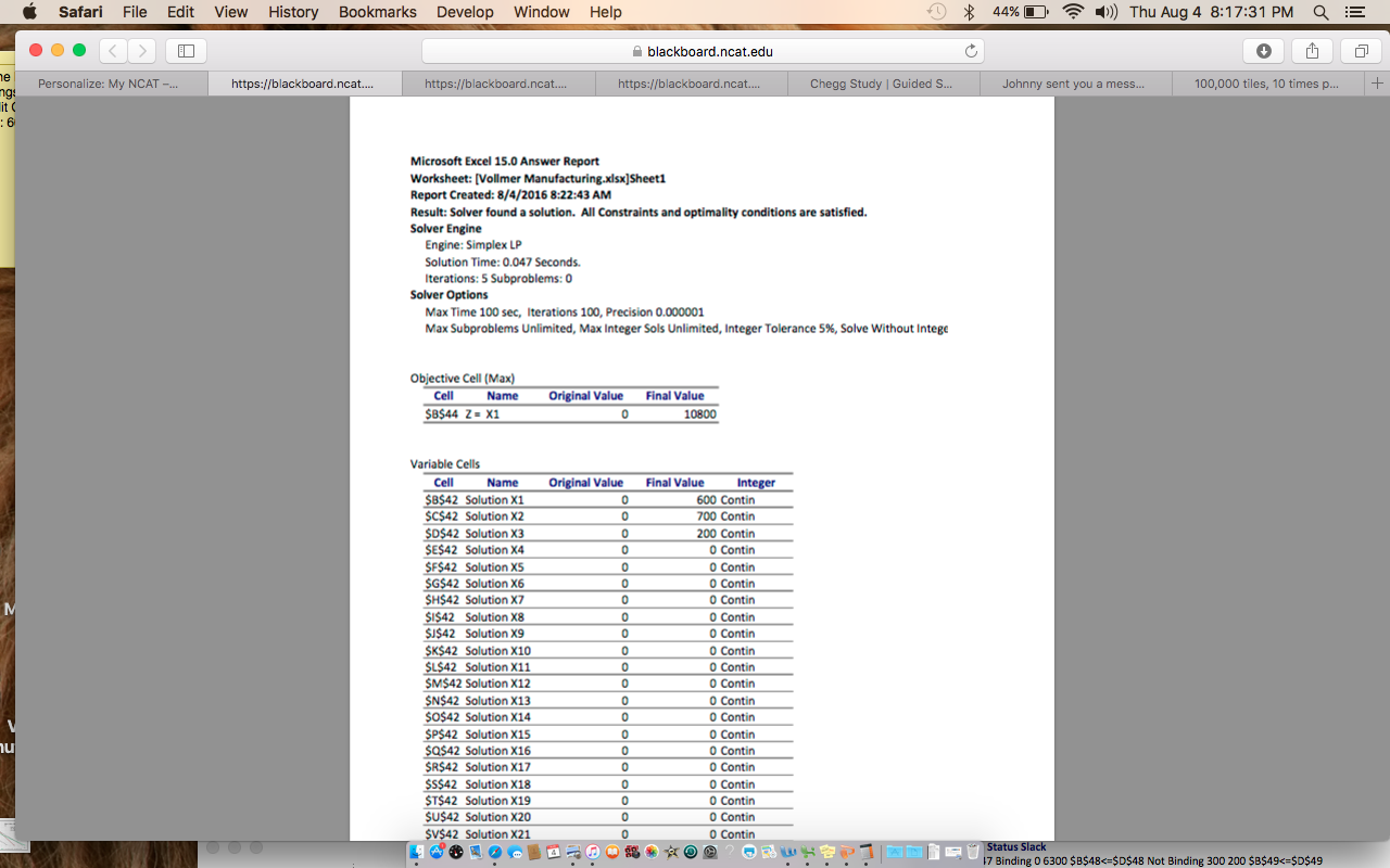 Solved Consider The Following Linear Programming Problem