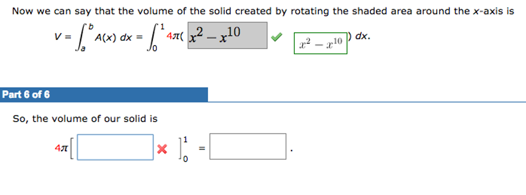 Solved Now we can say that the volume of the solid created | Chegg.com