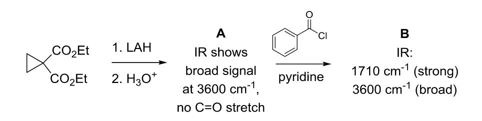 Solved 1. LAH CO2Et CO2Et 2. H2O CI IR shows IR: broad | Chegg.com