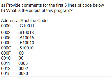 Solved a) Provide comments for the first 5 lines of code | Chegg.com