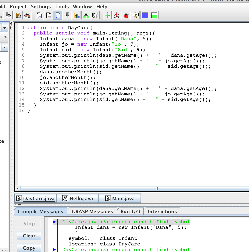 Solved ild Project Settings Tools Window Help 1 public class | Chegg.com