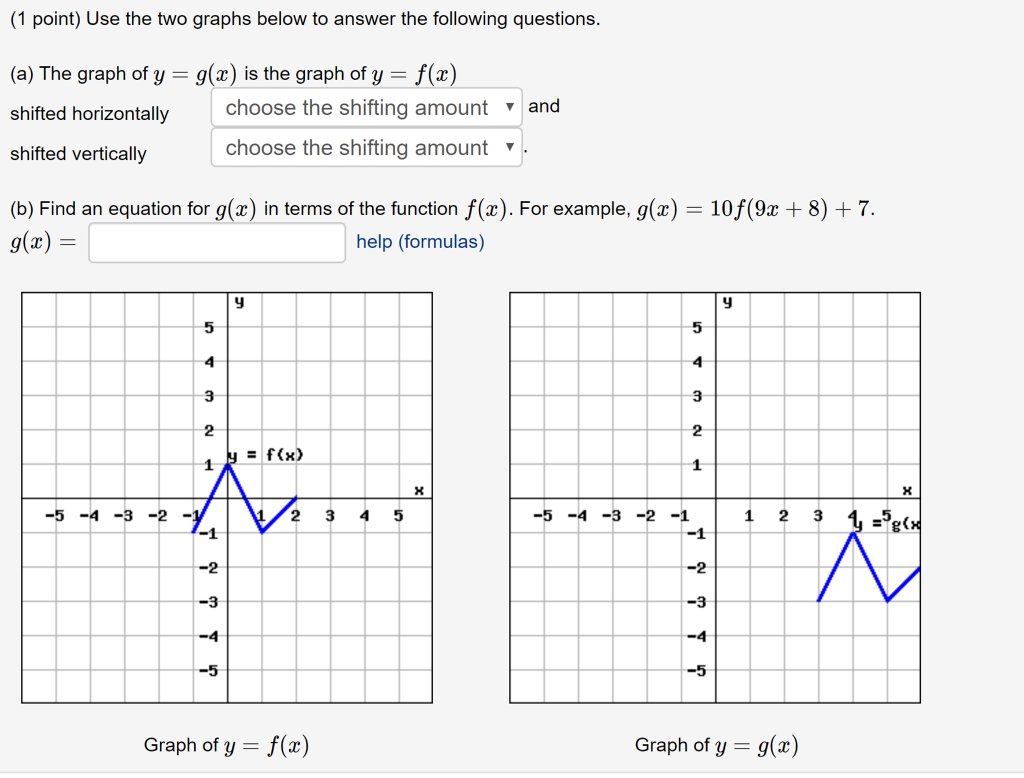 Solved (1 point) Use the two graphs below to answer the | Chegg.com