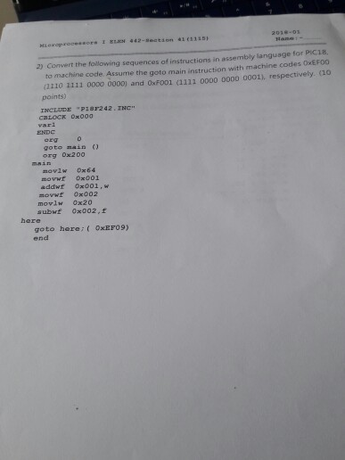 Solved 5)、Assembly Language Instructions & Machine Code | Chegg.com