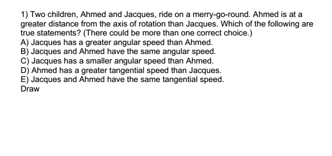 Solved Two children, Ahmed and Jacques, ride on a | Chegg.com