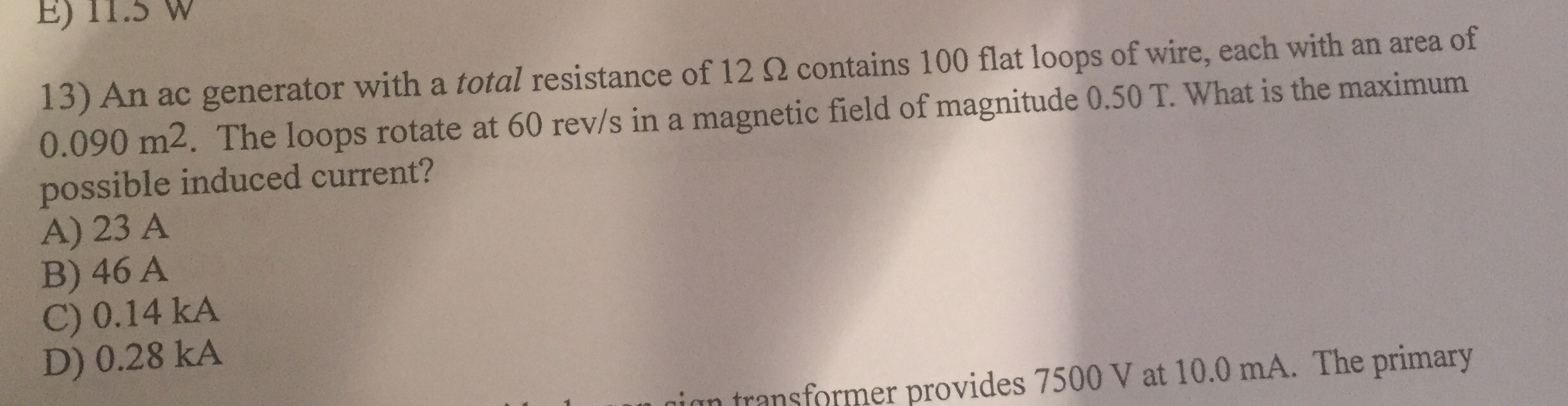 Solved An ac generator with a total resistance of 12 Ohm | Chegg.com