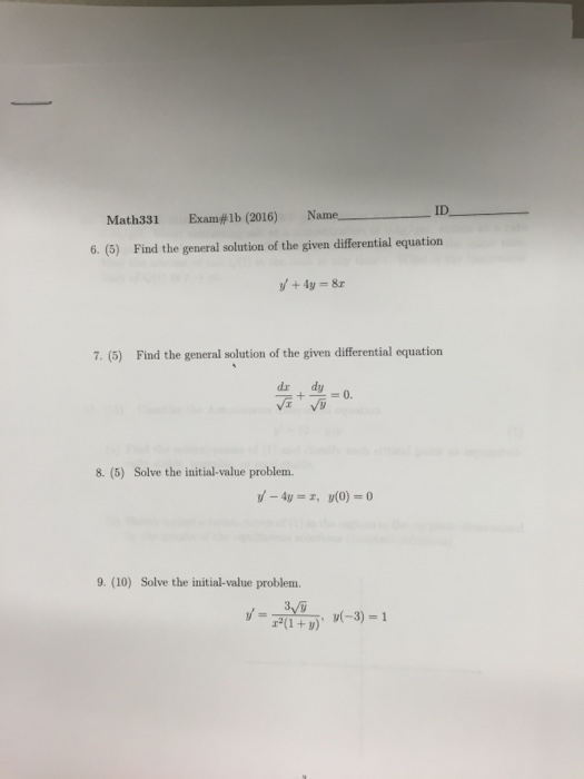 Solved Find the general solution of the given differential | Chegg.com