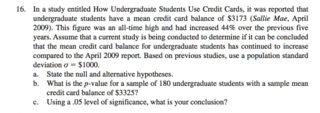 Solved 16. In a study entitled How Undergraduate Students | Chegg.com