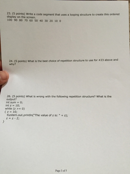 Solved Write a code segment that uses a looping structure to | Chegg.com