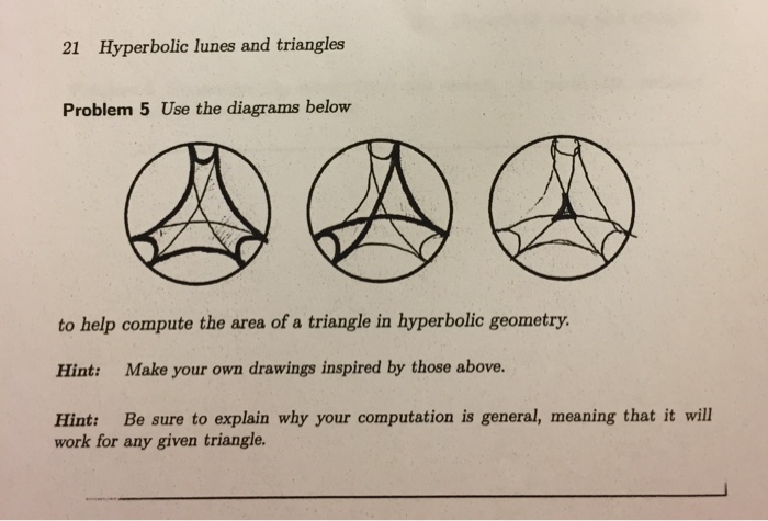 Solved Hyperbolic lunes and triangles Use the diagrams | Chegg.com