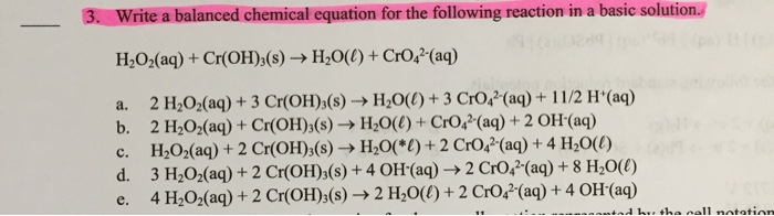 Solved Write a balanced chemical equation for the following | Chegg.com