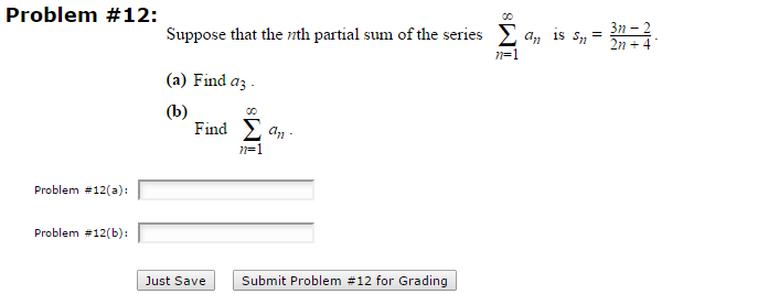 Solved Suppose that the nth partial sum of the series | Chegg.com