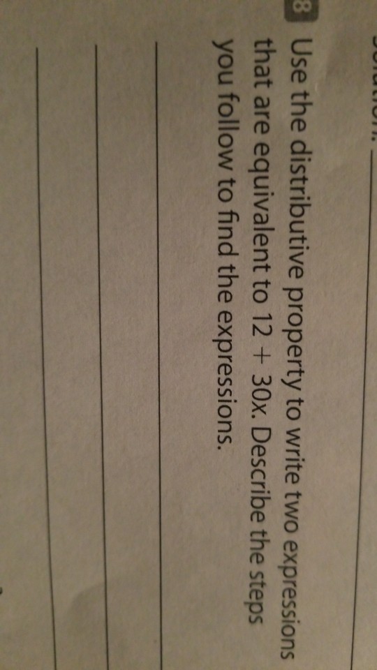 Solved Use the distributive property to write two | Chegg.com