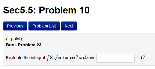Solved Sec5.5: Problem 10 Previous Problem List Next (1 | Chegg.com