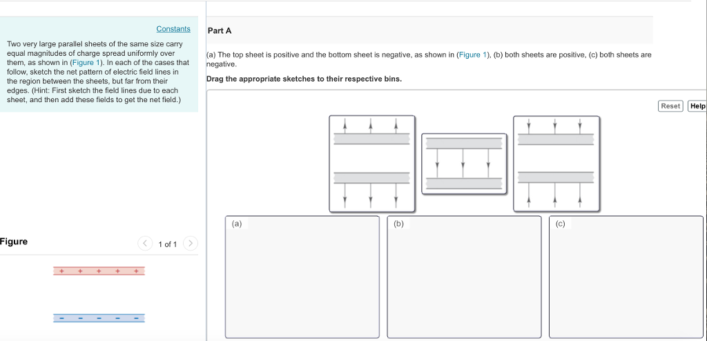 Solved ConstantsPart A Two very large parallel sheets of the | Chegg.com