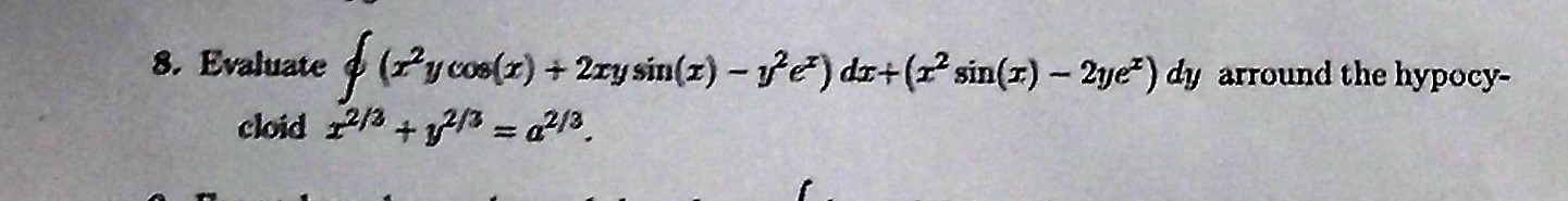 Solved Evaluate integral (x^2 y cos(x) + 2xy sin(x) - y^2 | Chegg.com