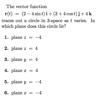 Solved The vector function r(t)- (2- 4 sin t) i + (3 +4 | Chegg.com
