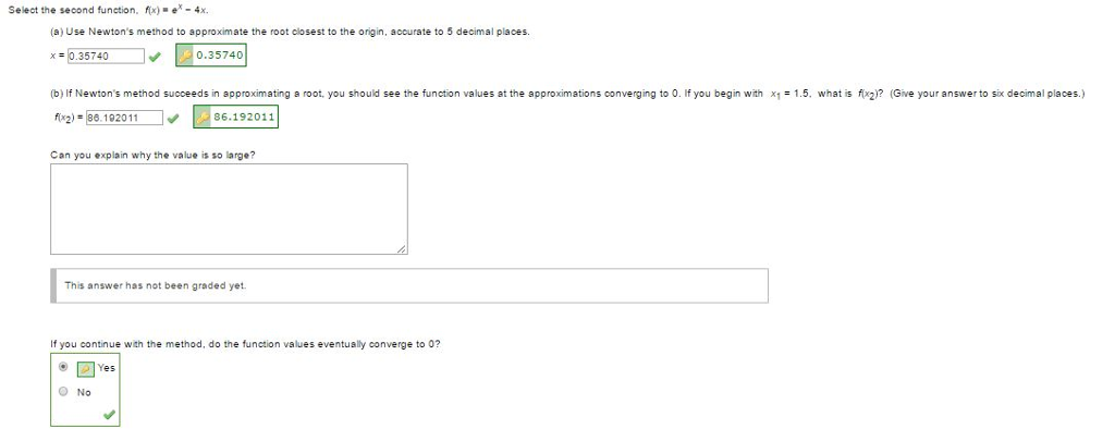 Solved Select the second function. f(x) = e^x - 4x. (a)Use | Chegg.com