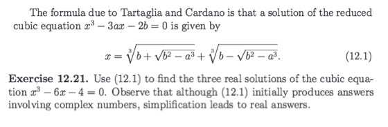 Solved The formula due to Tartaglia and Cardano is that a | Chegg.com