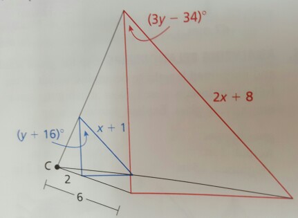 Solved the larger triangle is a dilation of the smaller | Chegg.com