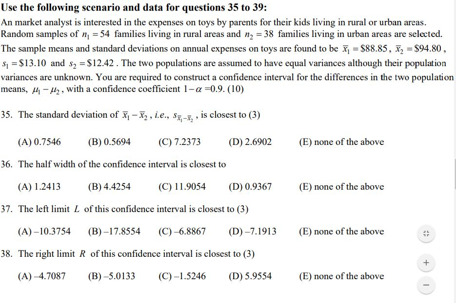 Solved Use the following scenario and data for questions 35 | Chegg.com