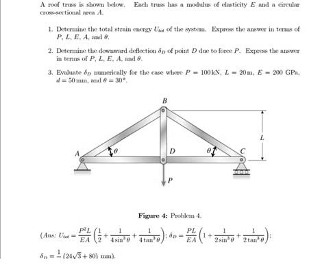 A roof truss is shown below, Each truss has a modulus | Chegg.com