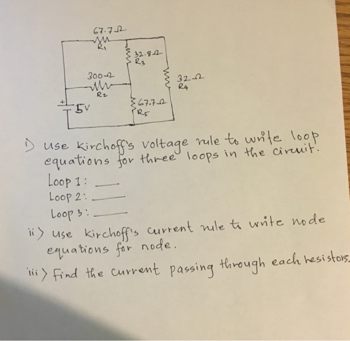Solved Use Kirchhoff's voltage rule to whet loop equation | Chegg.com