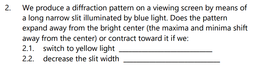 Solved We produce a diffraction pattern on a viewing screen | Chegg.com