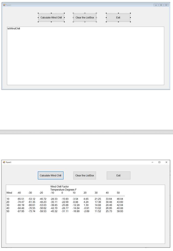 Solved Visual Basic Programming Program 1 Wind Chill The 