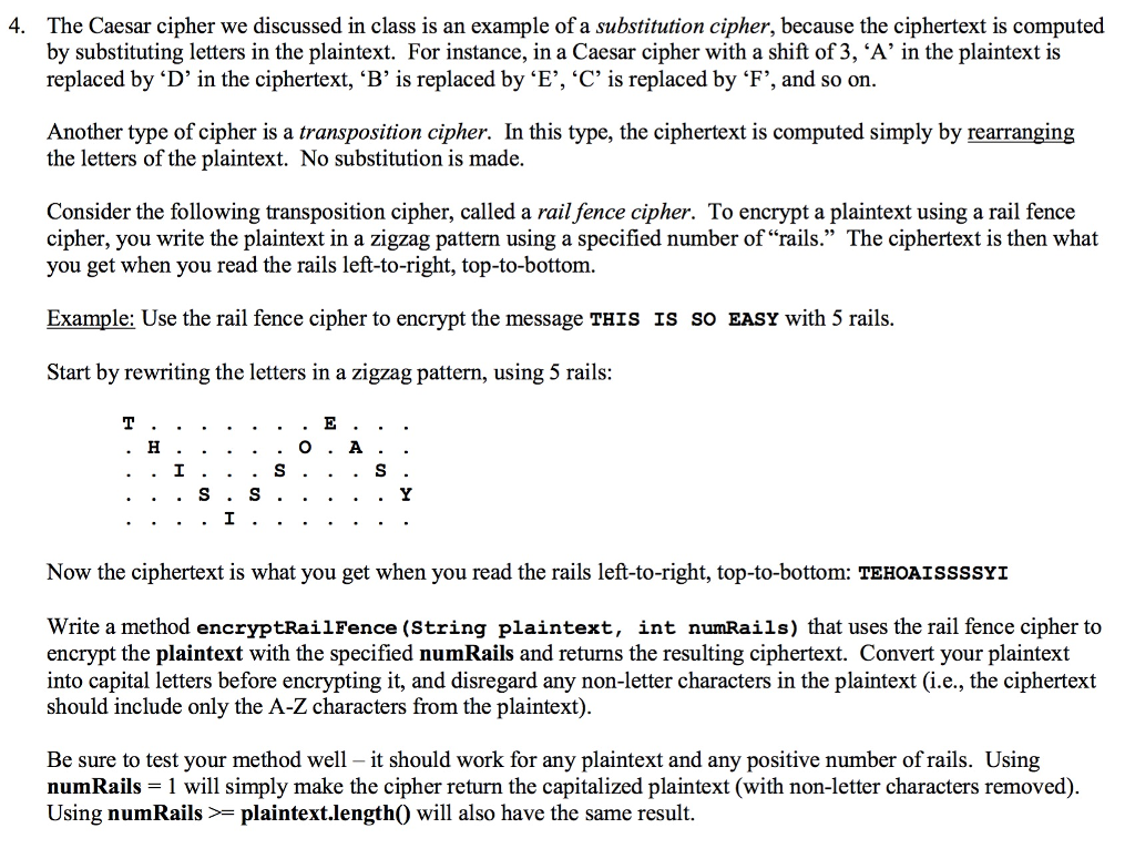 Solved The Caesar cipher we discussed in class is an example | Chegg.com