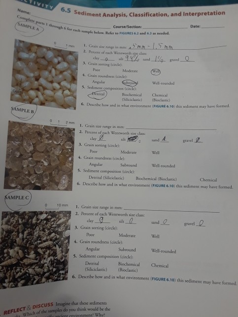 Solved Sediment Analysis, Classification, and Interpretation | Chegg.com