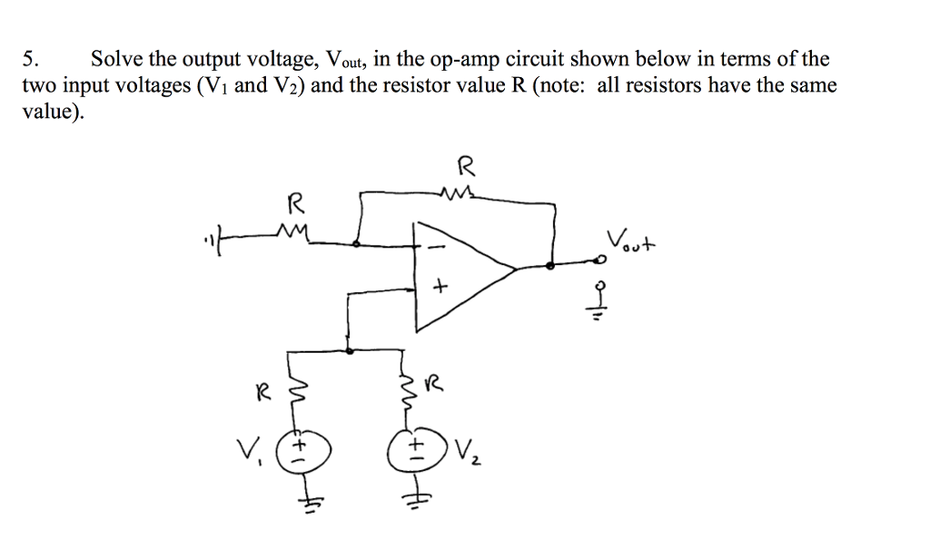 Solved 5. Solve the output voltage, Vou, in the op-amp | Chegg.com