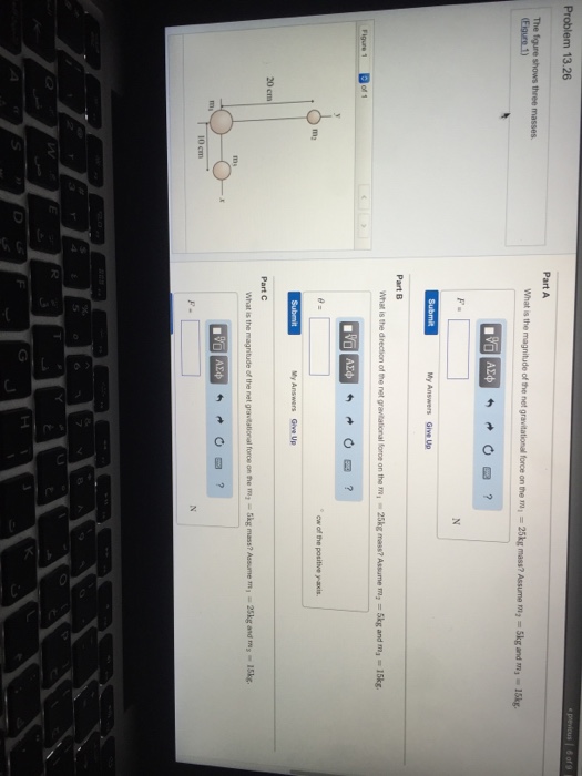Solved The figure shows three masses. (Figure 1) What is | Chegg.com