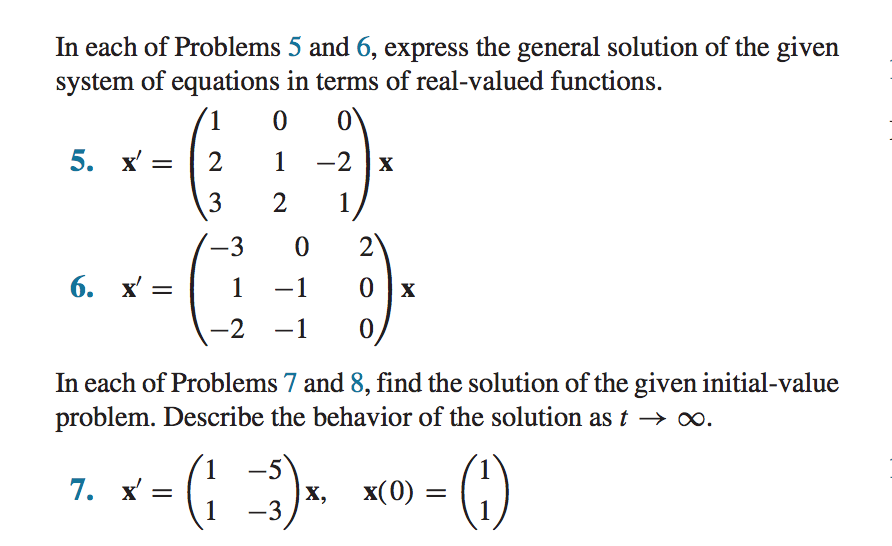 Solved In each of Problems 5 and 6, express the general | Chegg.com