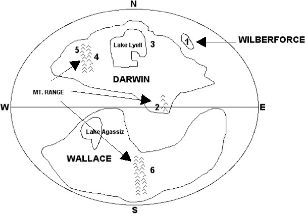 Solved 1. There are 6 points on the map provided. | Chegg.com