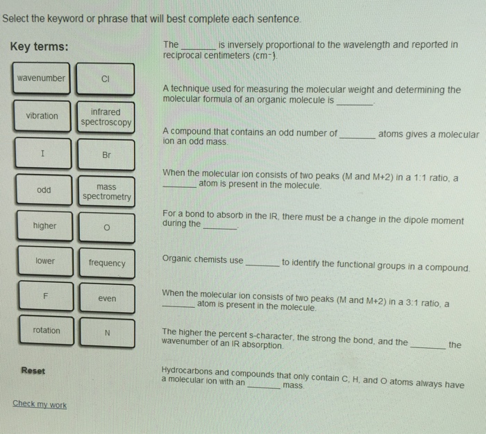 Solved Select the keyword or phrase that will best complete | Chegg.com