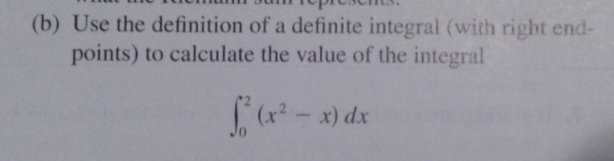 Solved Looking for solving with definition of integral not | Chegg.com