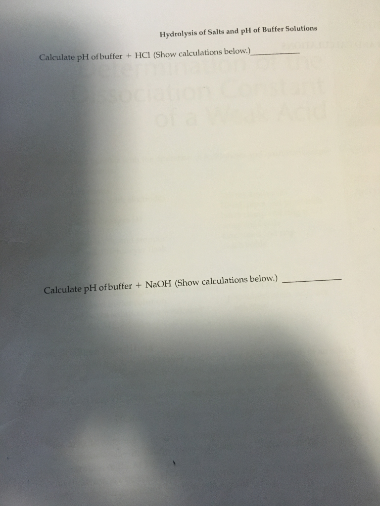 Solved Calculate pH of original buffer, original buffer + | Chegg.com